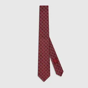 Gucci Horsebit Silk Jacquard Neck Tie - Red