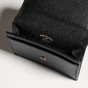 Gucci Card Case With Bamboo Leather - Black
