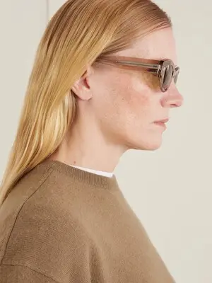 Oliver Spencer Lerrue Cat Eye Acetate Sunglasses - Neutrals