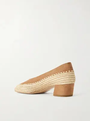Gabriela Hearst Strength Raffia And Suede Pumps - Brown