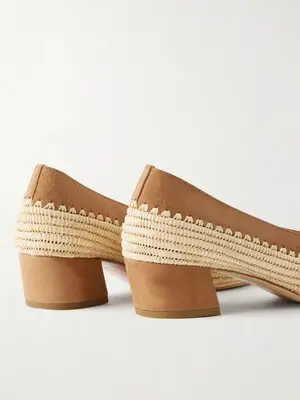 Gabriela Hearst Strength Raffia And Suede Pumps - Brown