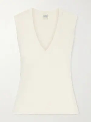 FLORE FLORE Dewi Organic Cotton V-neck Tank - Neutrals