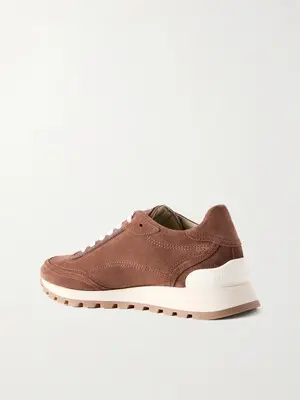 Brunello Cucinelli Suede Bead-embellished Lace-up Sneakers