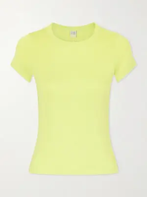 FLORE FLORE Ribbed Organic Cotton-jersey Baby Tee - Yellow
