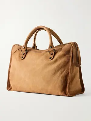 Balenciaga Le City Medium Suede Shoulder Bag - Brown