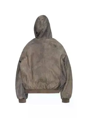 ALEXANDER DIGENOVA Hooded Leather Bomber Jacket