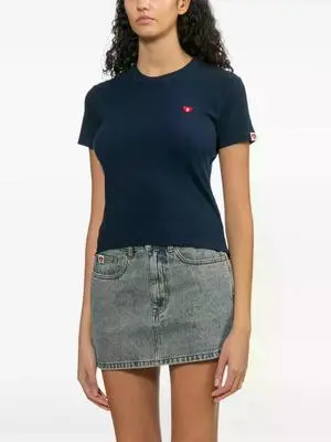 AAPE BY *A BATHING APE Apee™ A Bathing Ape® Heart Logo Patch Crewneck T-shirt - Blue