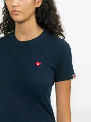 AAPE BY *A BATHING APE Apee™ A Bathing Ape® Heart Logo Patch Crewneck T-shirt - Blue