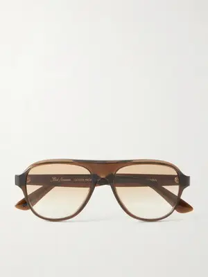 Oliver Spencer Aviator-style Acetate Sunglasses - Brown