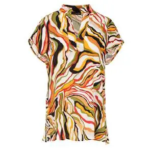 CONQUISTA Swirl Print Sleeveless Top