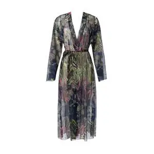 RODA SMARTSWIMWEAR Botanicum Tan-through Mesh Beach Cover-up Robe - Black