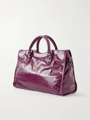 Balenciaga Le City Medium Embellished Leather Tote Bag