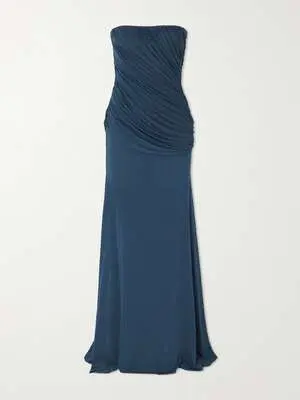 Alex Perry Strapless Draped Jersey Gown