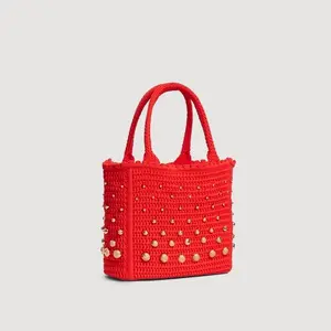 Sandro Studded Crochet Bag