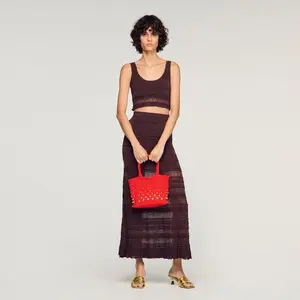 Sandro Studded Crochet Bag