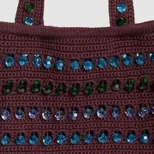 Sandro Beaded Crochet Bag