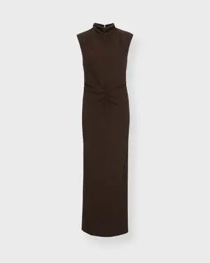 ROTATE BY BIRGER CHRISTENSEN Sleeveless High Neck Gathered Midi Dress