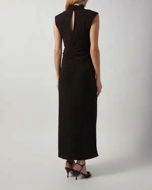 ROTATE BY BIRGER CHRISTENSEN Sleeveless High Neck Gathered Midi Dress
