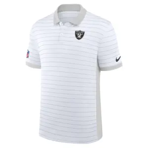 Nike Las Vegas Raiders Sideline Victory Stripe Dri-fit Nfl Polo - White
