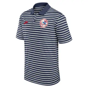 Nike New York Yankees Cooperstown Striped Victory Dri-fit Mlb Polo - Blue