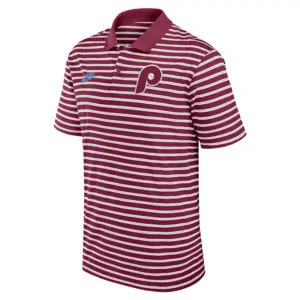 Nike Philadelphia Phillies Cooperstown Striped Victory Dri-fit Mlb Polo - Red