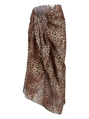 MC2 SAINT BARTH Midi Animal Print Skirt