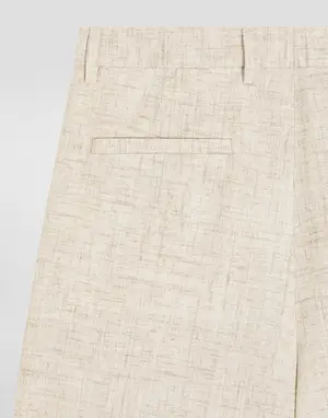 Dolce & Gabbana Tweed-effect Linen And Viscose Trousers - Multicolor