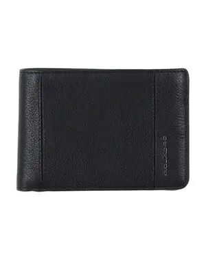 PIQUADRO Wallet Cow Leather, Metal, Polyurethane, Polypropylene - Black