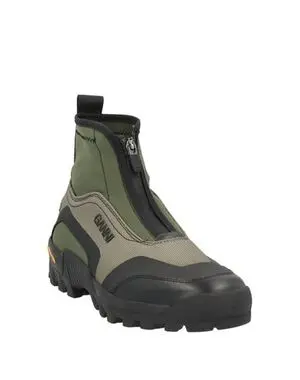 GANNI Ankle Boots With Zipper And Lug Sole - Green