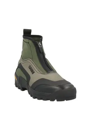 GANNI Ankle Boots With Zipper And Lug Sole - Green