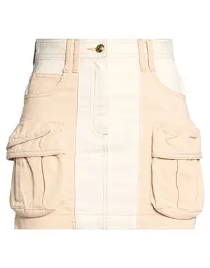 Liu Jo Two-tone Denim Mini Skirt With Leather Trims