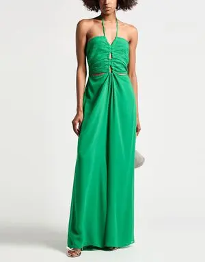 SUOLI Crepe Pleated Cutout Strapless Jumpsuit