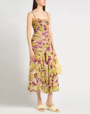 Pinko Floral Print Draped Midi Dress