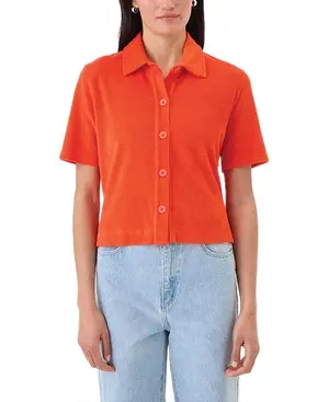 Goldie LeWinter Luxe Life Button-down Top - Fiesta