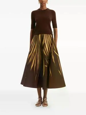 Oscar De La Renta Button-detail Mock Neck Pullover - Brown