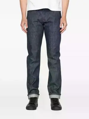 Naked & Famous Denim Weird Guy Greencast Stretch Selvedge Jeans - Blue