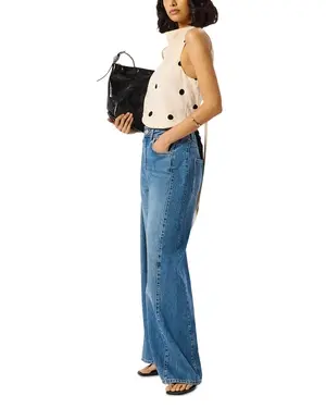Whistles Jacquard Satin Polka Dot Top