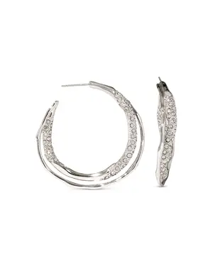 Alexis Bittar Crystal Twist Hoop Earrings