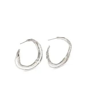 Alexis Bittar Crystal Twist Hoop Earrings