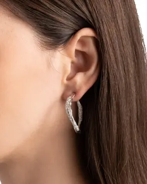 Alexis Bittar Crystal Twist Hoop Earrings