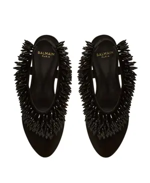 Balmain Beaded Wedge Sandals