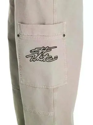 Off-White Script Cotton Cargo Pants - Neutrals