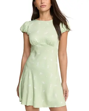 NOBODY'S CHILD Maggie Mini Dress In Floral Print - Green