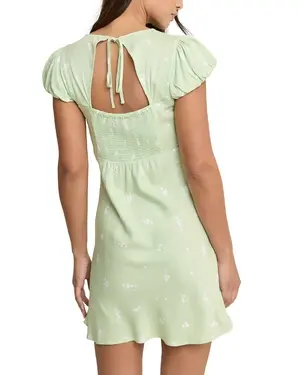 NOBODY'S CHILD Maggie Mini Dress In Floral Print - Green