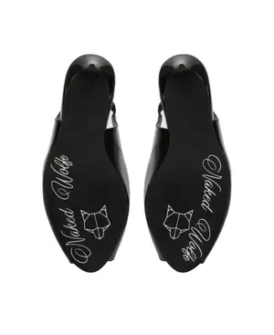 NAKED WOLFE River Peep-toe Slingback Heels In Patent Leather - Black