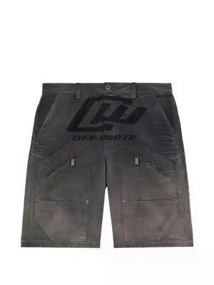Off-White Logo Print Short - Grey
