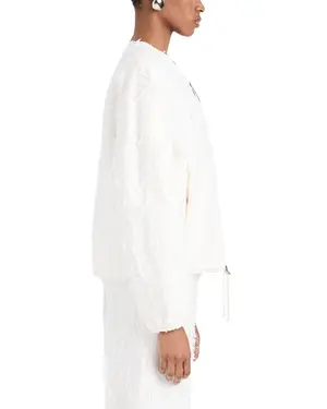 Proenza Schouler White Label Madigan Fringe Jacquard Jacket - Off White