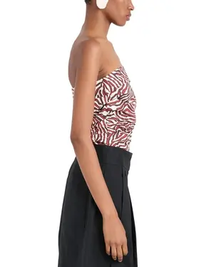 Proenza Schouler White Label Strapless Printed Top - Rust/cream