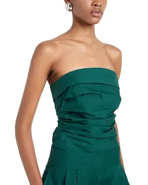 Proenza Schouler White Label Strapless Poplin Top - Spruce