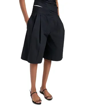 Proenza Schouler White Label Clio Poplin Bermuda Shorts - Black